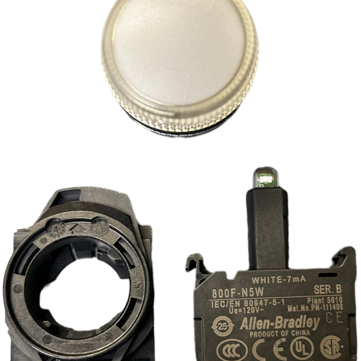 Allen-Bradley, 800FM-P7PN5W, 22mm Pilot Light, WHITE, Integrated LED M – Freeman Liquidators