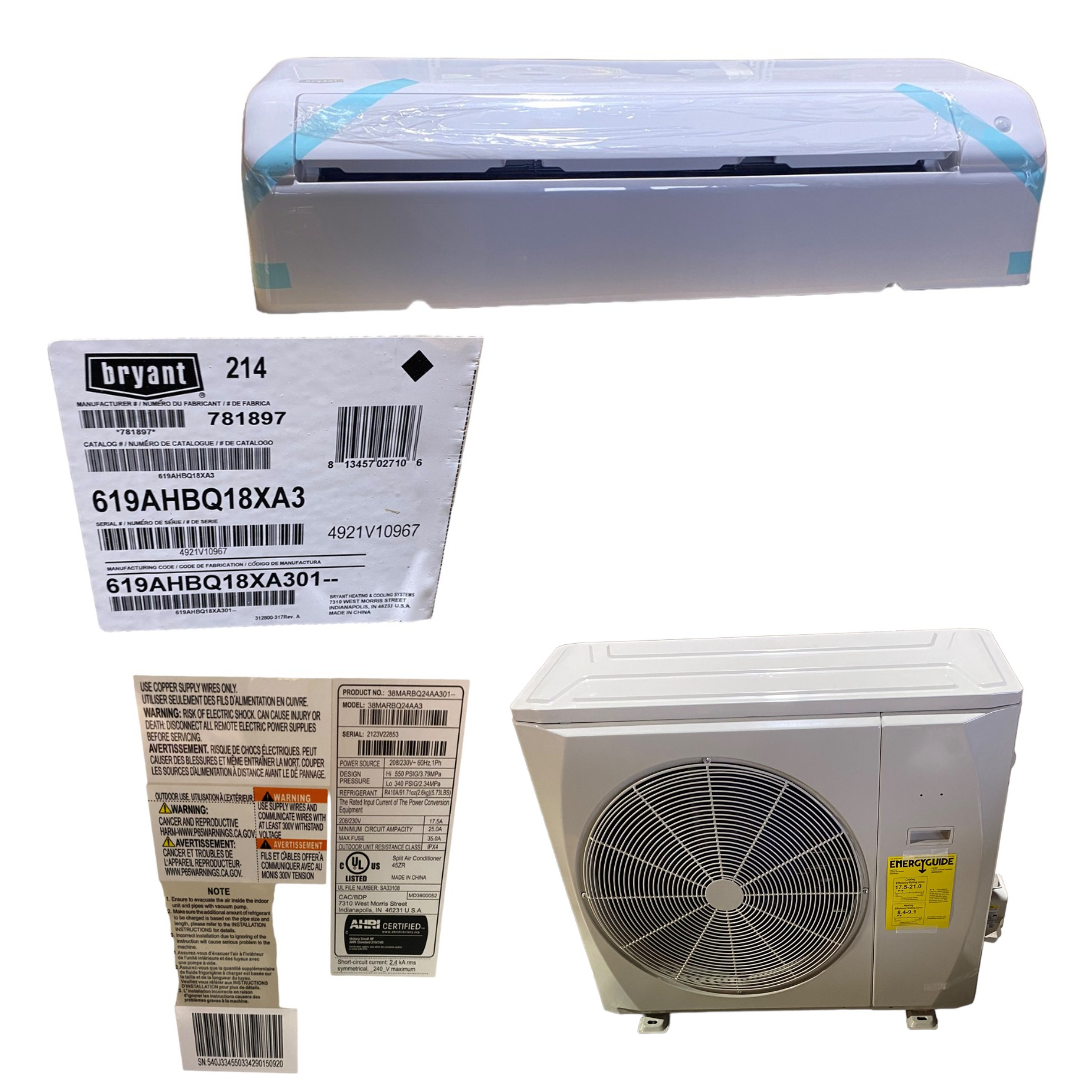 Carrier/BRYANT Mini-Split Performance Single Zone Heat Pump 1.5 ton 61 ...