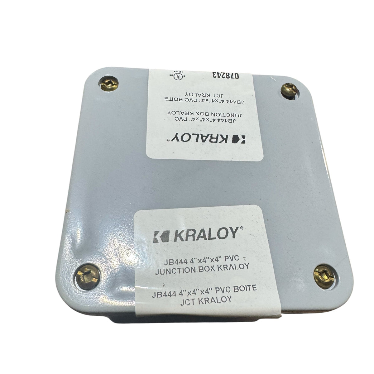 Kraloy, Junction Box, Screw Cover, PVC, Molded Mounting Feet, 4 in. x ...