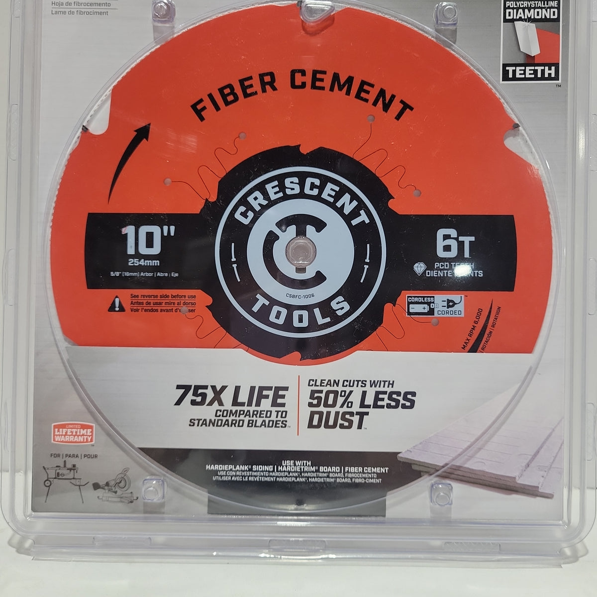 Crescent, 10-in, 6-Tooth, Diamond, Circular Saw, Blade, CSBFC-1006 ...