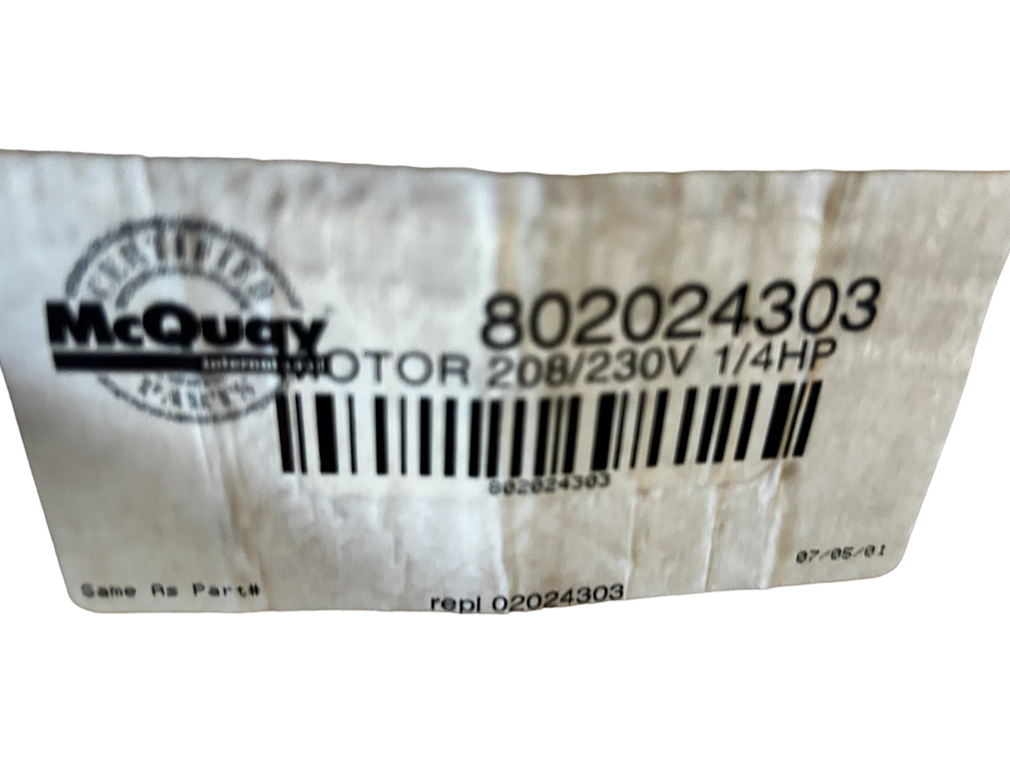 FASCO, E2203, MCQUAY, 802024303, 1/4HP, Motor - NEW IN BOX | Freeman ...
