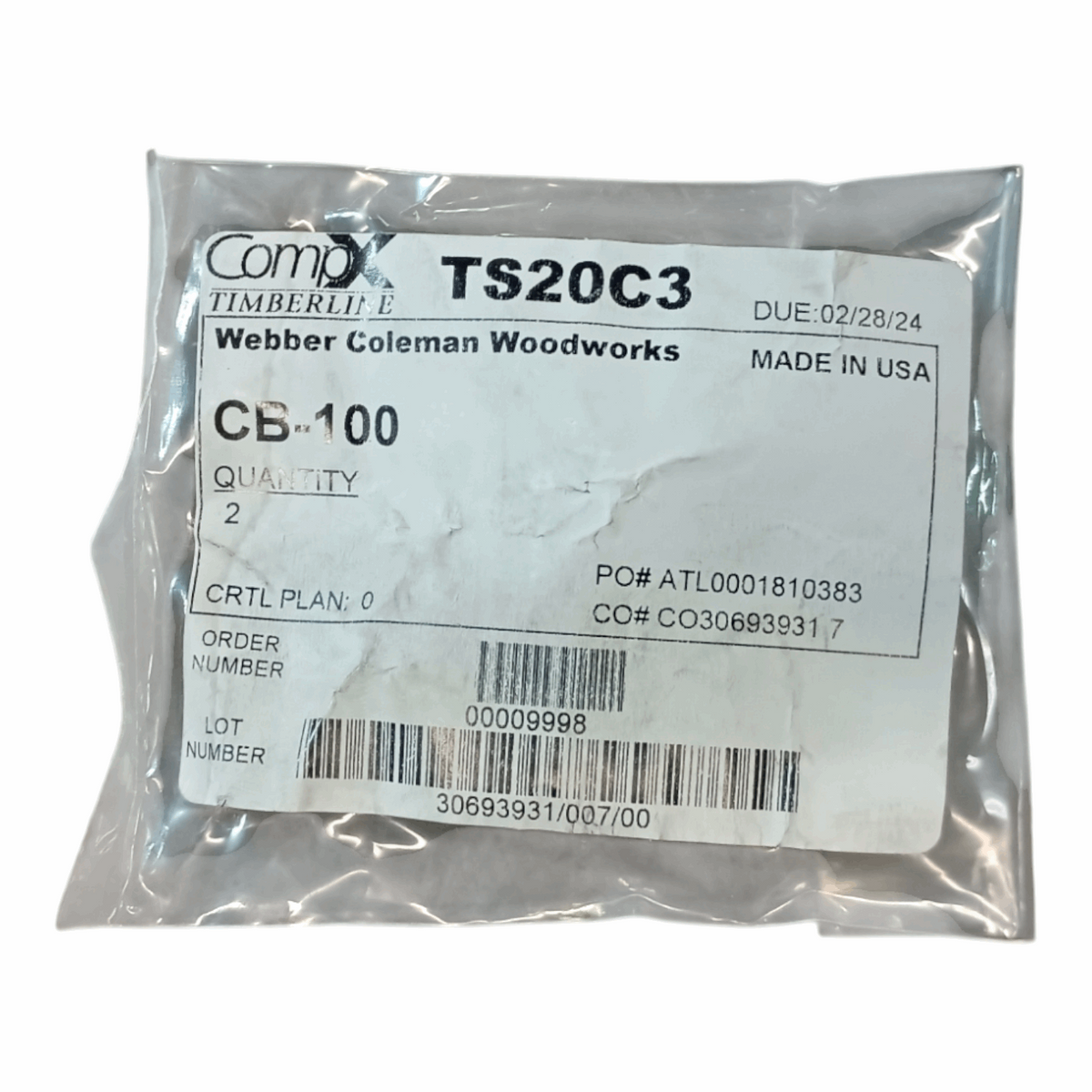 2Pk, CompX Timberline, CB-100, Cylinder Body, Gang Lock, – Freeman ...