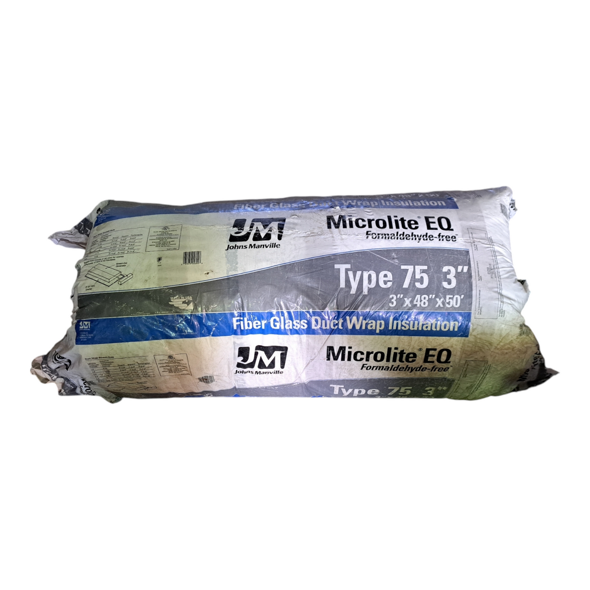 Johns Manville, Microlite EQ, Ductwrap, T75, 3" x 48" x 50, FSK 200.0 ...