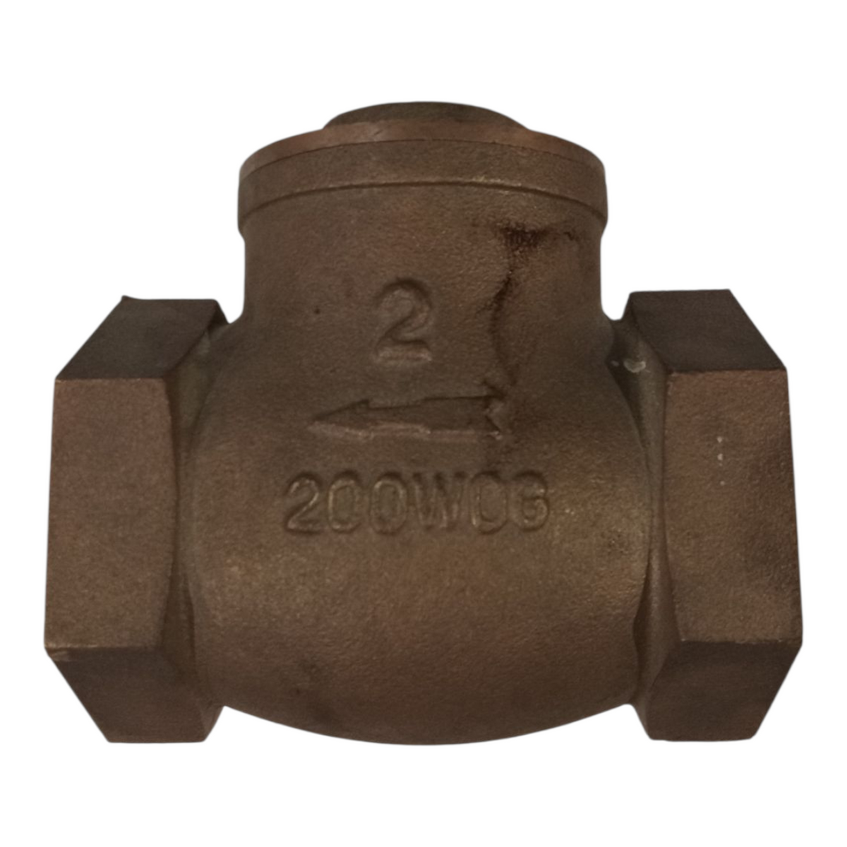 2" Bronze Swing Check Valve, 200 WOG, Threaded NPT, Heavy Duty Backflo ...