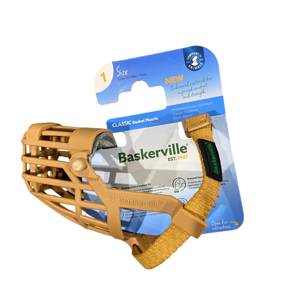 Baskerville, Classic, Basket, Muzzle, Tan, SIZE 1 – Freeman Liquidators
