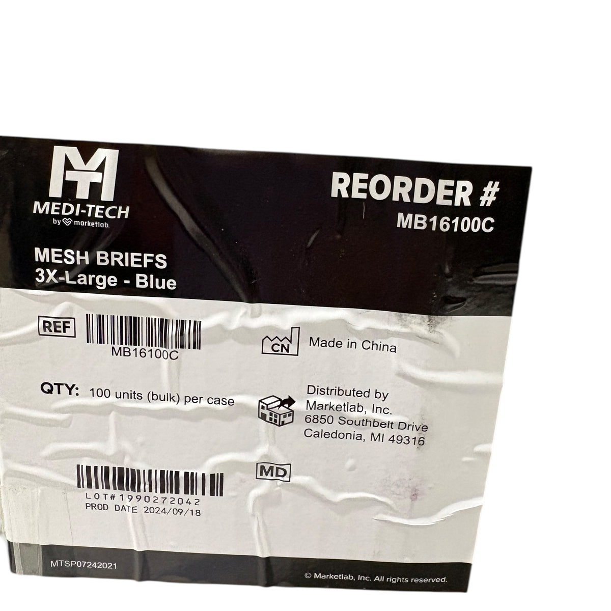 Medi-Tech, MB16100, Mesh Briefs, 3X Large, Blue, Case of 100 – Freeman ...