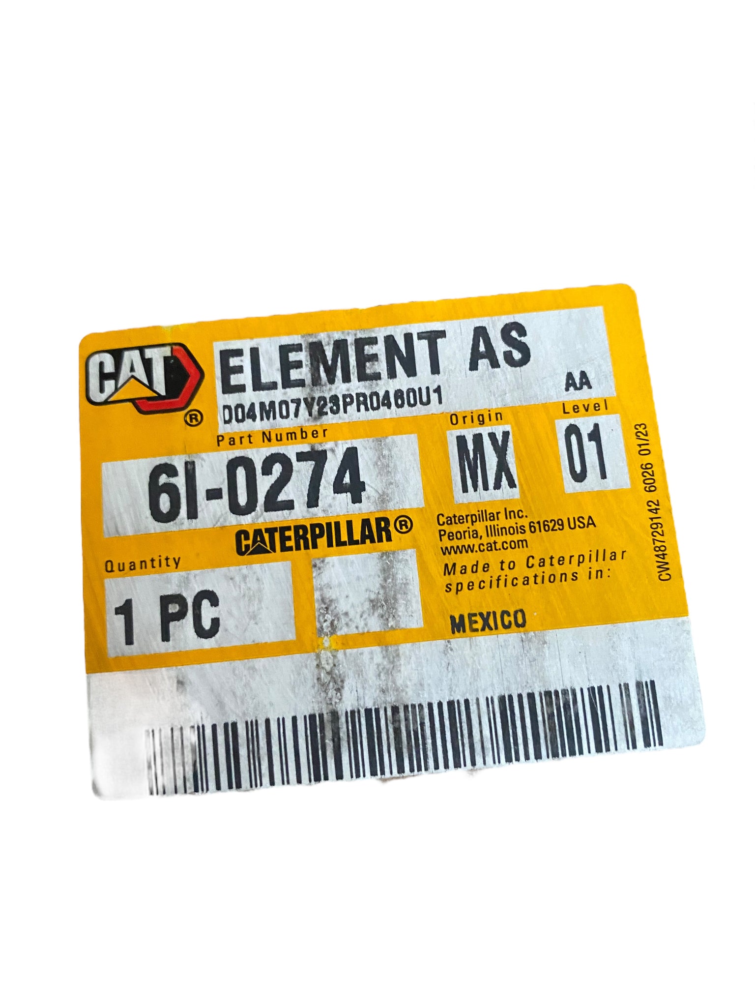 Caterpillar, 6I-0274, Secondary Element Assembly | Freeman Liquidators ...