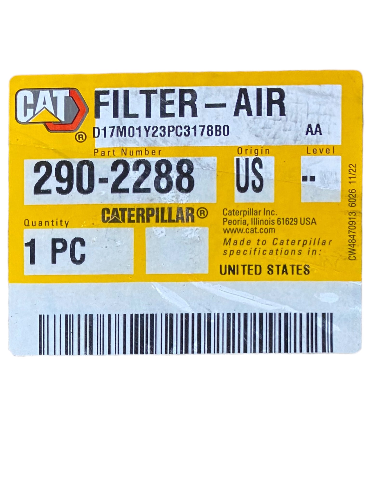 Caterpillar, 290-2288, Cabin Air Filter | Freeman Liquidators