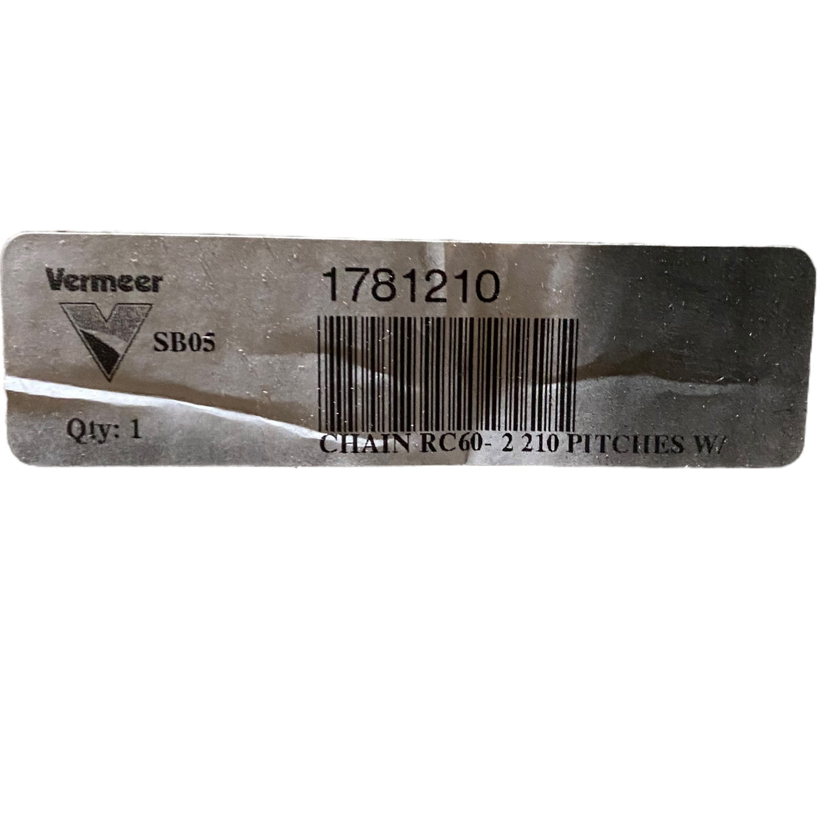 Vermeer, 1781210, Roller Chain, RC60-2 210 Pitches, 10FT | Freeman ...