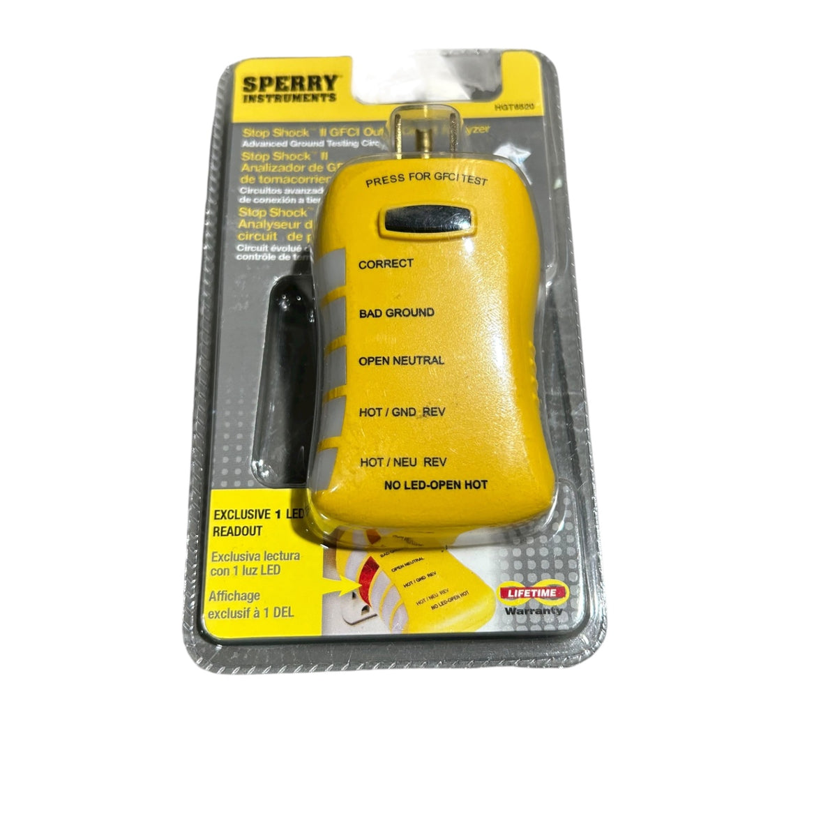Sperry Instruments, HGT6520, Stop Shock II, GFCI Outlet Circuit Analyz ...