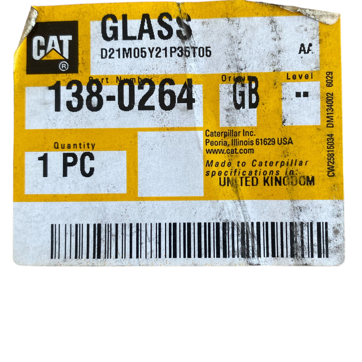 Caterpillar, 138-0264, Glass, For 906/908/902 Wheel-Type Loader ...