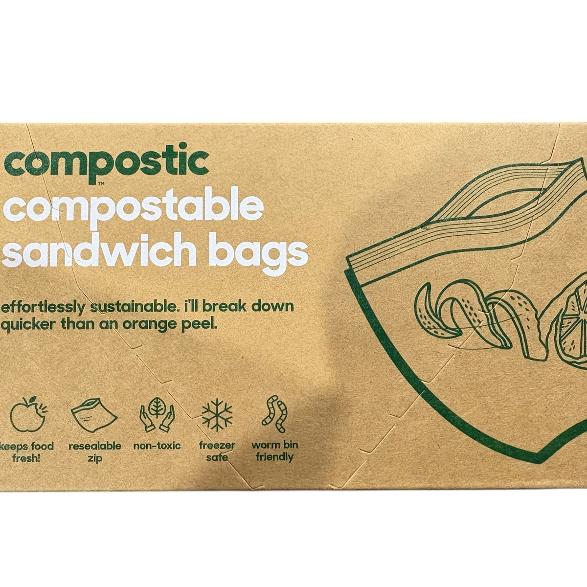 Compostic, Compostable, Sandwich Bags, 20 Count – Freeman Liquidators