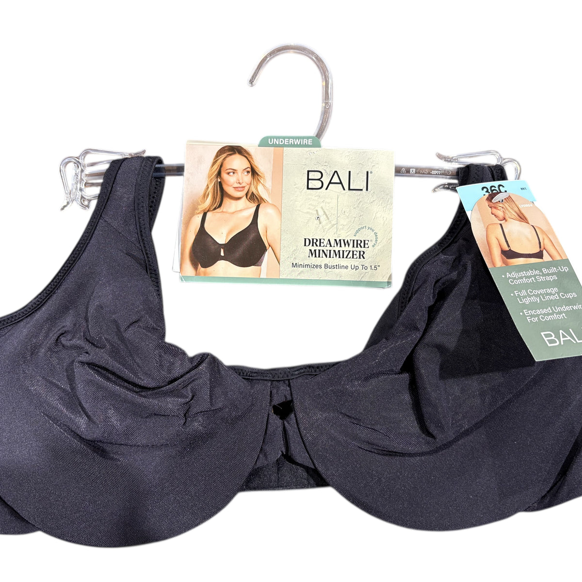 Bali, Dreamwire Minimizer, Underwire, Bra, Black – Freeman Liquidators