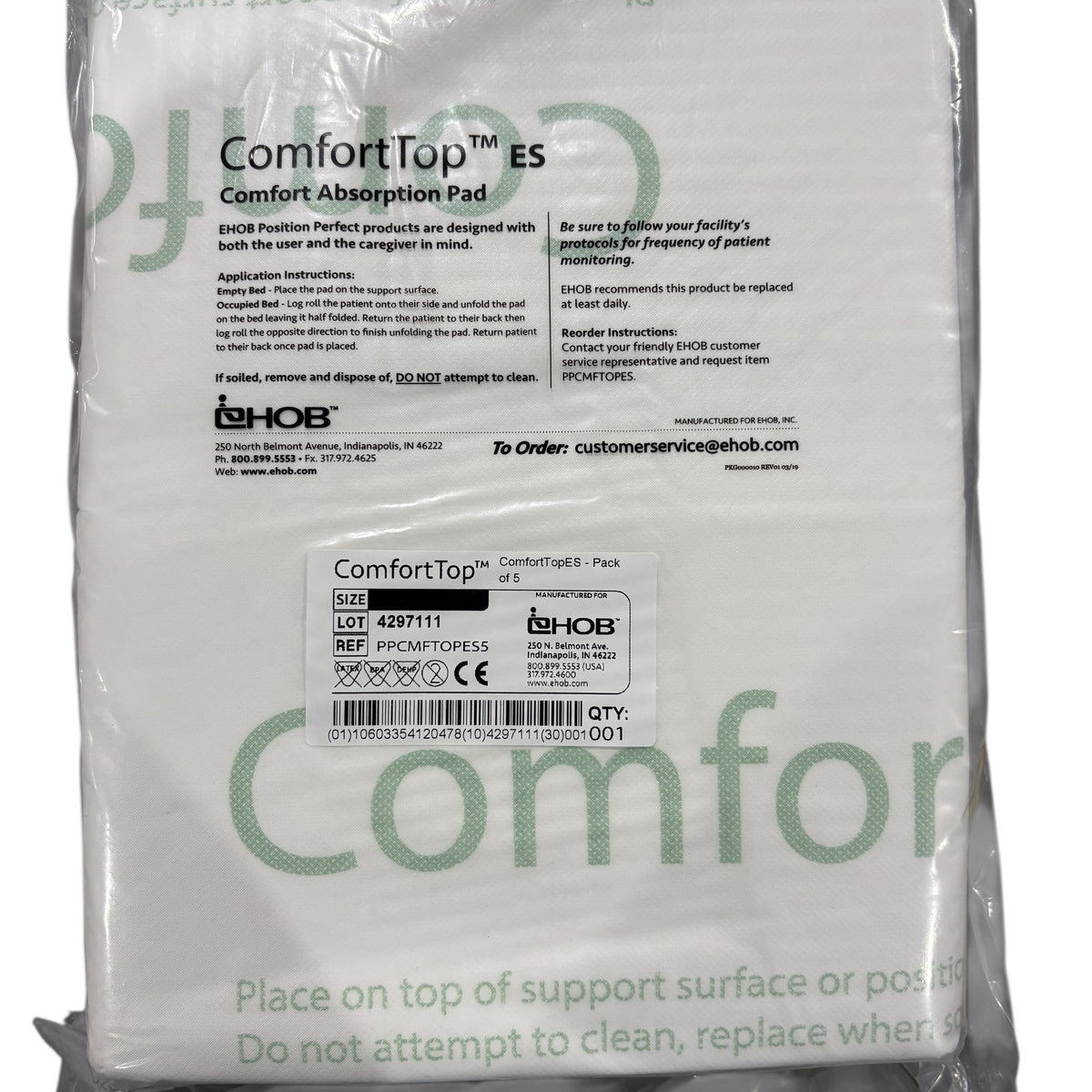 ComfortTop Es, Absorption Pad, PPCMFTOPES5, 4 Packs of 5, Damaged Box ...