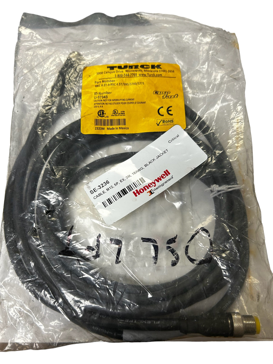 Turck, RKC 4.5T-3-RSC 4.5T/S90/S760/S771, Double-Ended, Cordset ...
