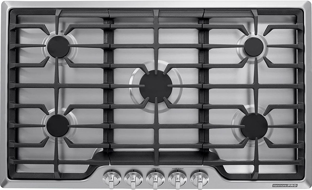 Kenmore PRO 34423 36" 5 Burner Gas Cooktop in Stainless Steel - IN STO ...