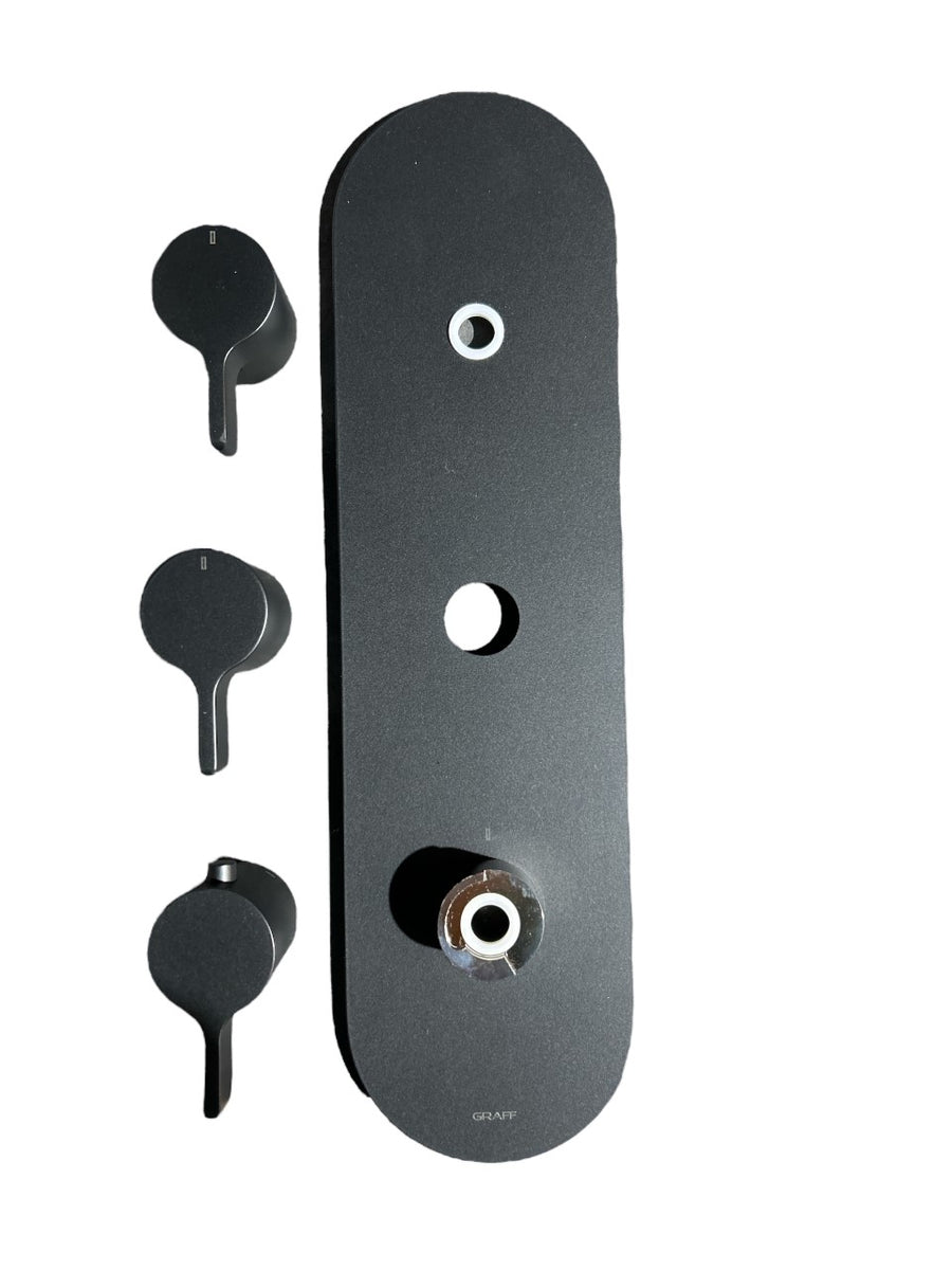 Graff, G-8056-LM46E0-MBK-T, M-Series 4" Three Hole Vertical Thermostat ...