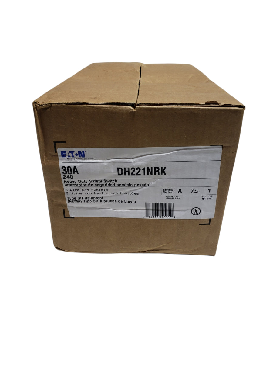 Eaton - Cutler Hammer DH221NRK Safety Switch, 30A, 2P, 240V/250DC, HD ...